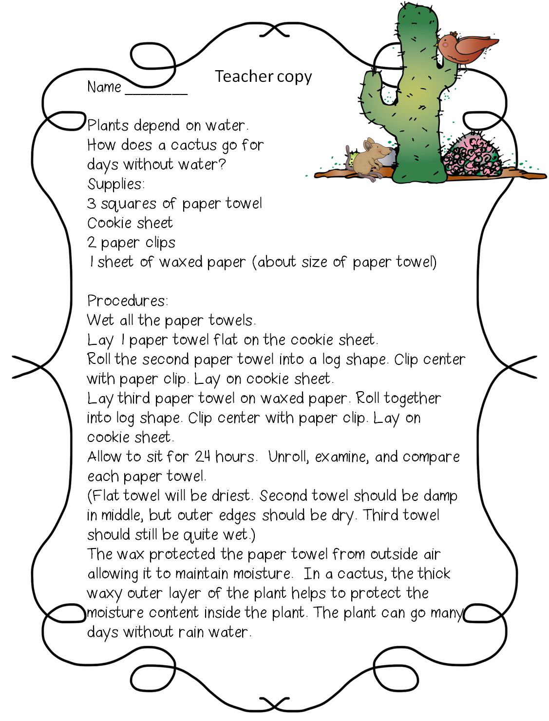 Interdependency Terrariums and The Cactus Hotel | First Grade Wow ...