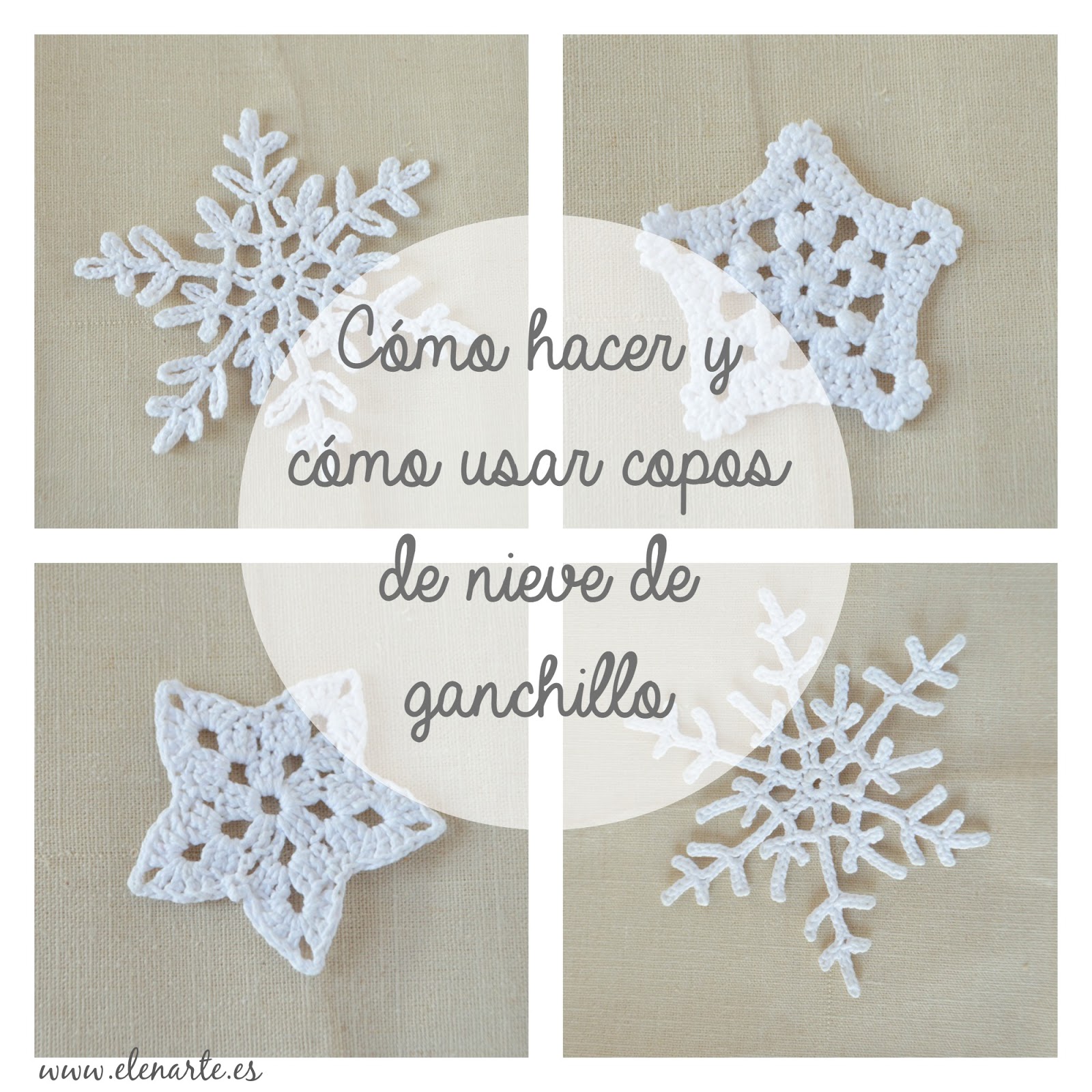 Como hacer copos de nieve de ganchillo y cinco ideas para usarlos ...