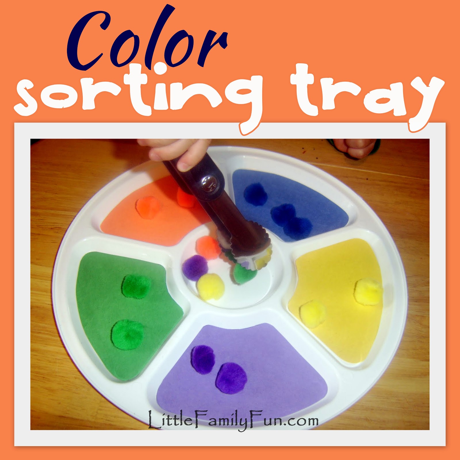 Sorting Tray - Colored pom-poms