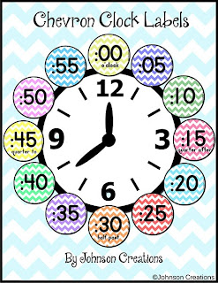Johnson Creations: Chevron Clock Labels