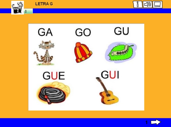 Primeiro de Primaria: Repasa as sílabas GA, GUE, GUI, GO, GU
