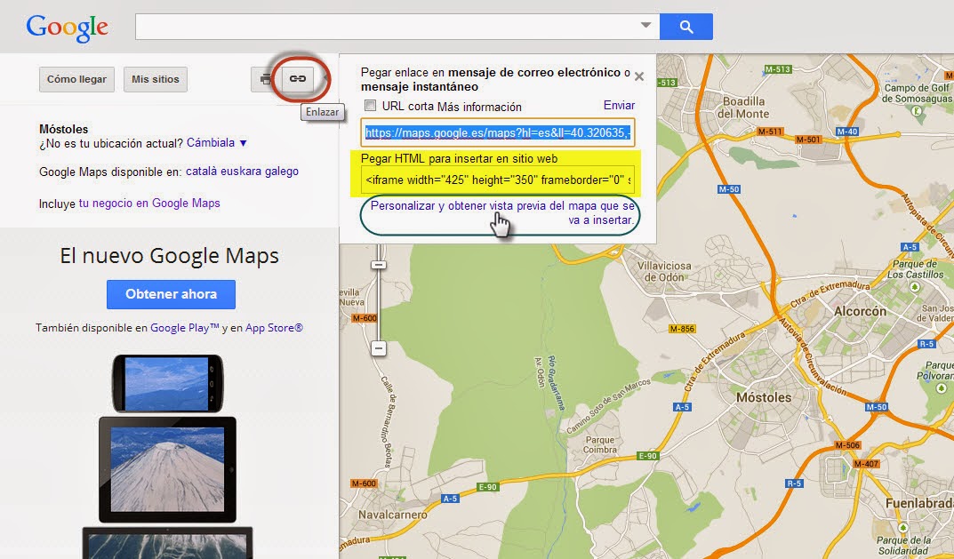 Cartografía Digital: Insertar mapa de Google Maps. Cartografía Digital: Insertar mapa de Google Maps.