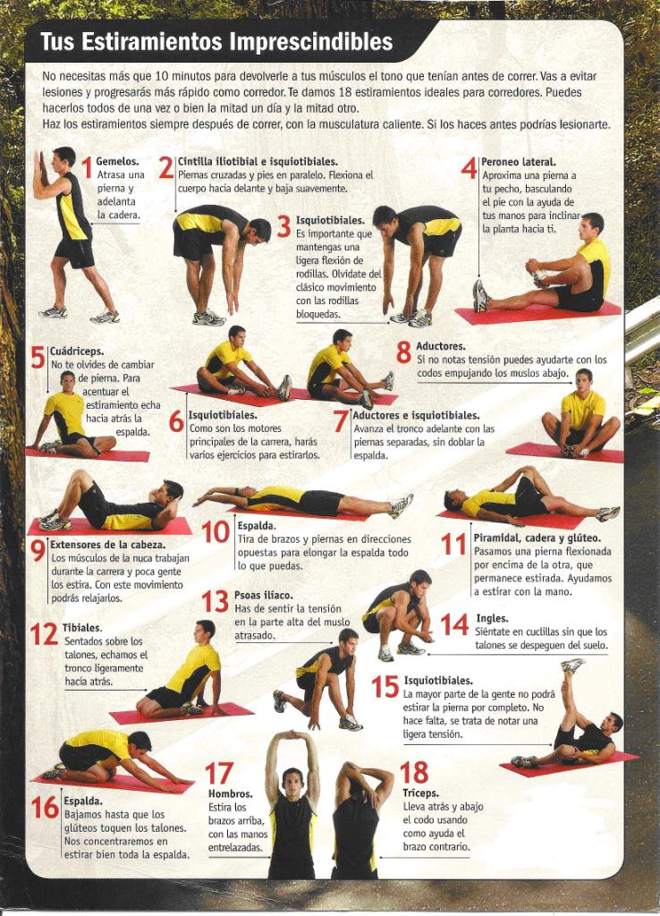 corriendo a todo correr: tabla de estiramientos básicos