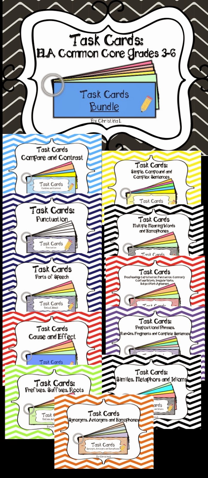 The Best of Teacher Entrepreneurs: Language Arts - "Task Cards: ELA ...