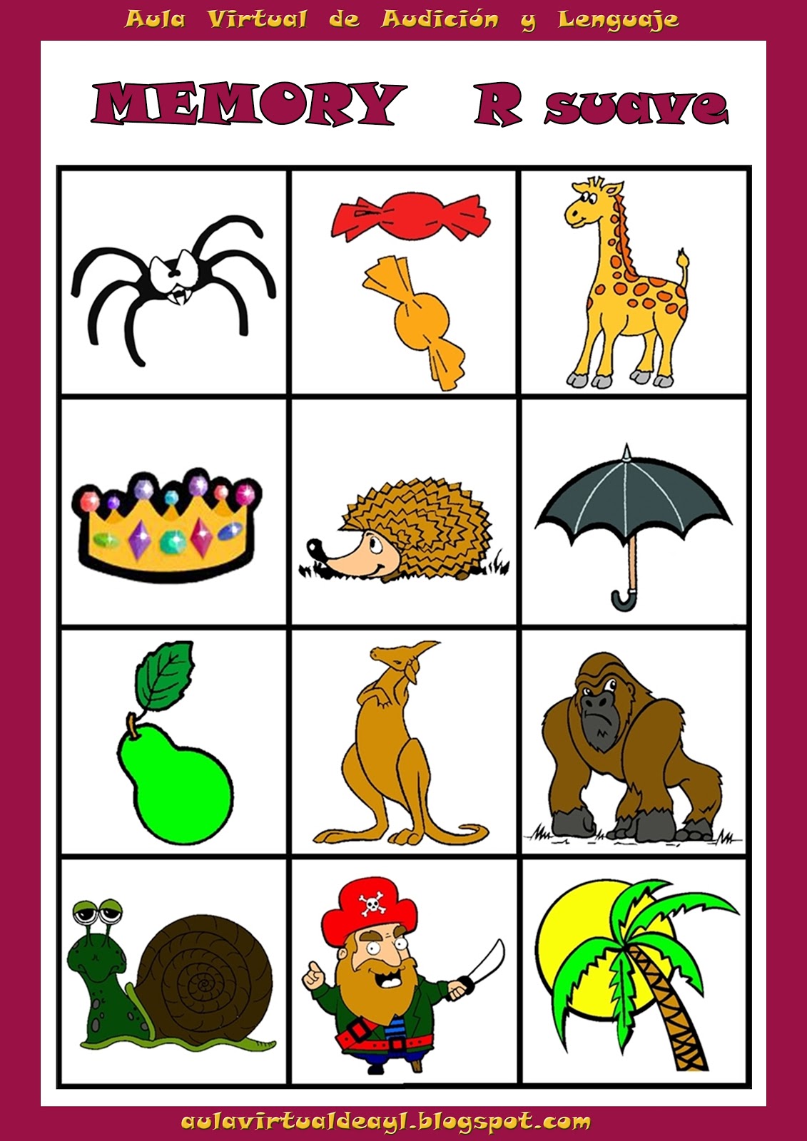 Aula virtual de audición y lenguaje: R suave : oca fonética y memory