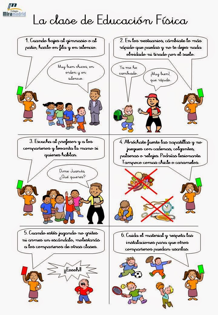 Colegio Cristo Rey y San Rafael: Normas en clase de Educación Física