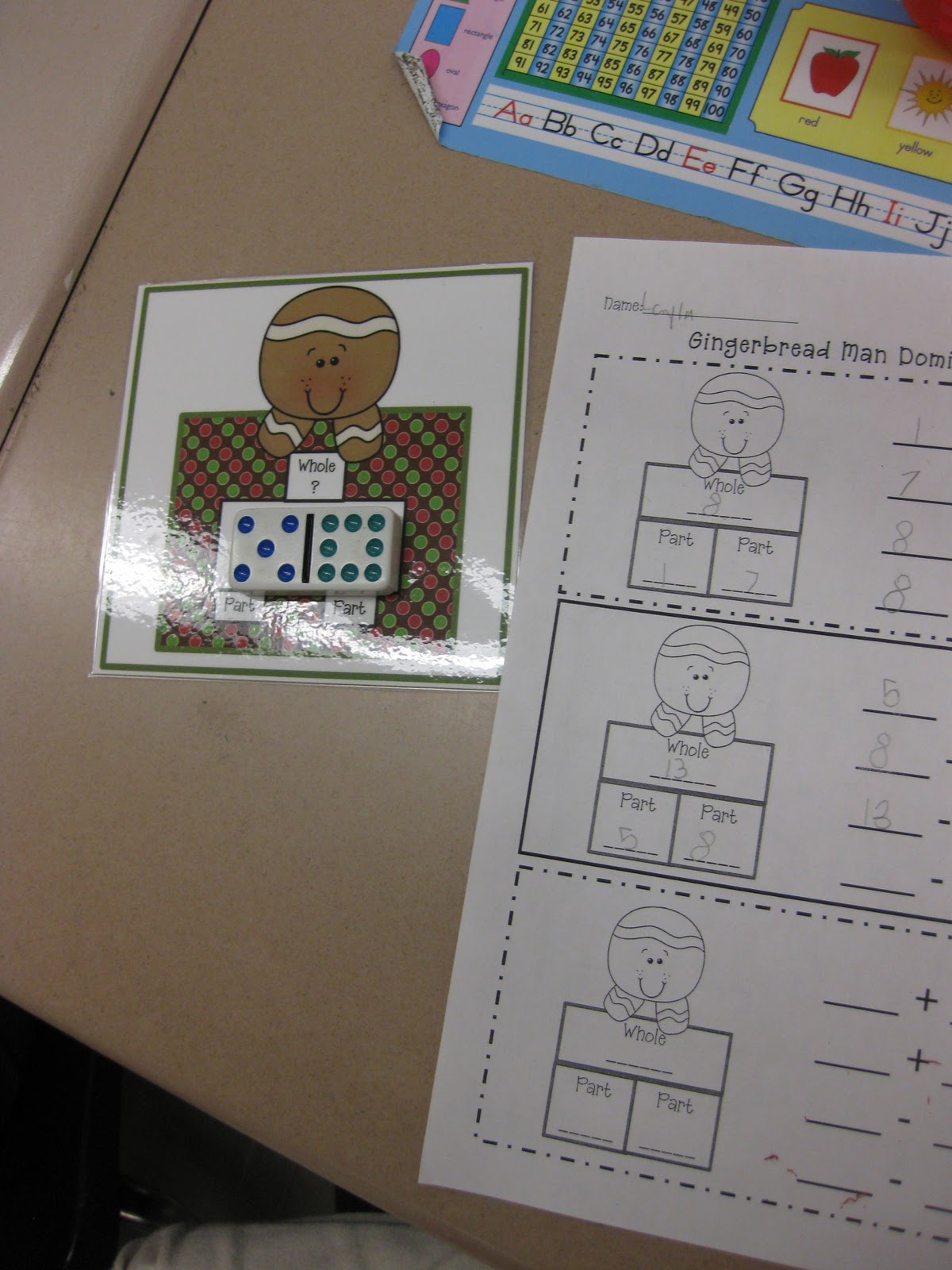 Common Core Gingerbread Math Centers and Cute Snowman Door