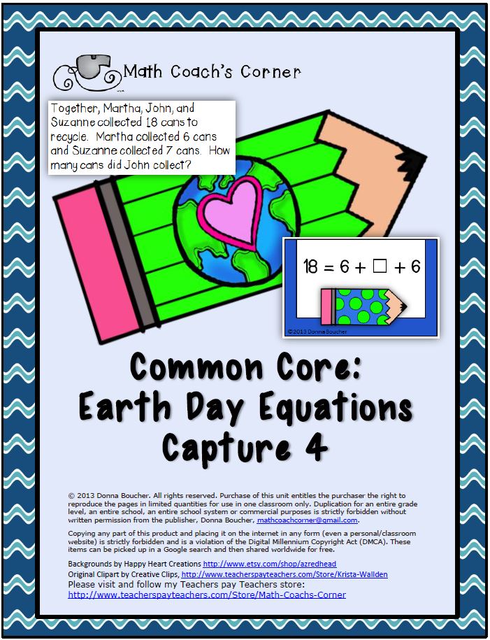 Simply Centers: Earth Day Math--Adding 3 Addends
