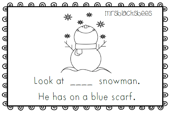 Look at That Snowman~ emergent reader | Mrs. Black's Bees