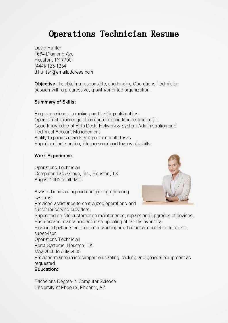 Resume Samples Operations Technician Resume Sample resume-samples-operations-technician-resume-sample