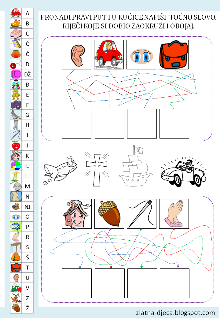 Zlatna djeca: Radni listovi za učenje prvih slova (With images) | Preschool writing, Preschool ...