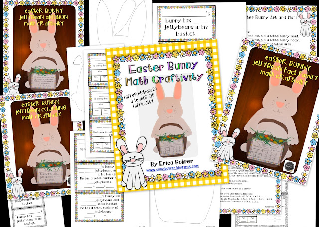 Easter Bunny Math Craftivity, Jellybean Freebies, and Jellybean Unit Sale