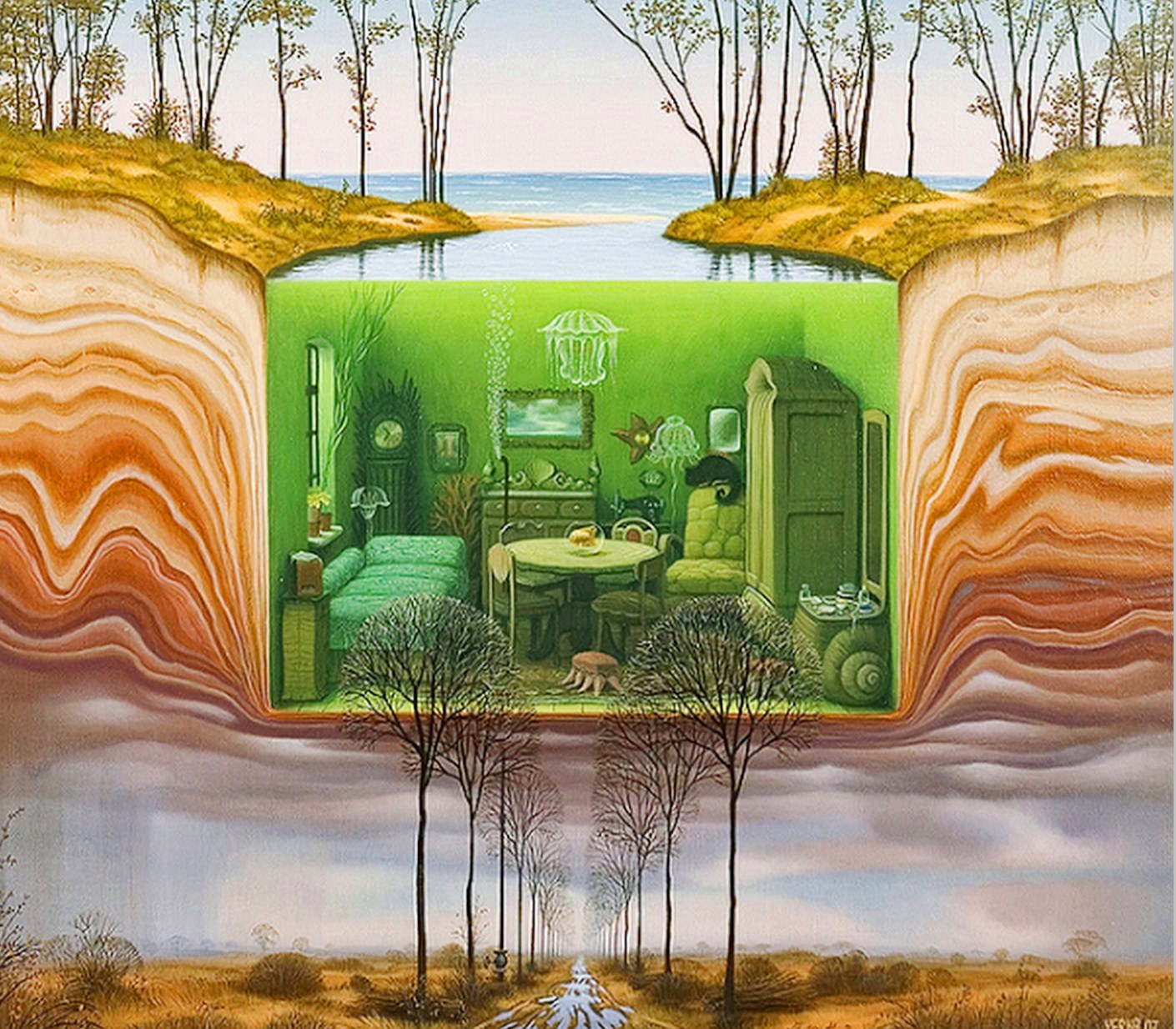 Cuadros Modernos Pinturas y Dibujos : Galeria de Surrealismo: Paisajes al Óleo