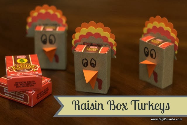 DigiCrumbs: Raisin Box Turkeys - Cute Thanksgiving Preschool Class Snack