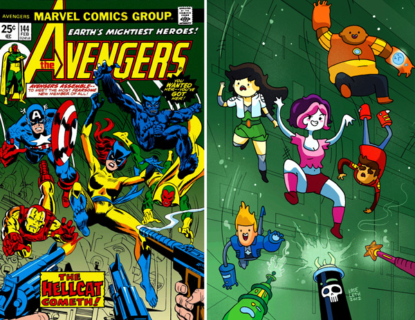 I love comic covers: Homage: The Avengers #144 / Bravest Warriors #6