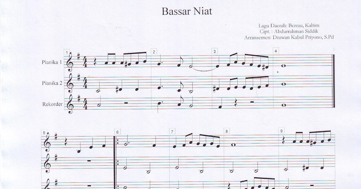 Partitur Ansambel, Lagu: Partitur Ansambel, Lagu: