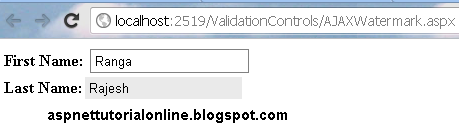 ASP.NET AJAX TextBox Watermark Control Example - ASP.NET Examples
