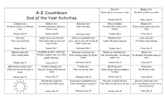 Time 4 Kindergarten: ABC Countdown to the Last Day of School Time 4 Kindergarten: ABC Countdown to the Last Day of School