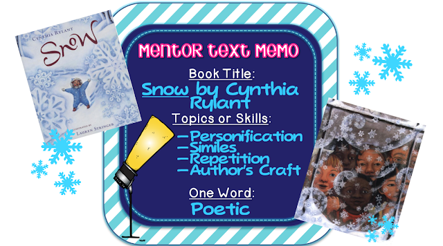 Winter Must Read Mentor Text: Snow | My Shoestring Life