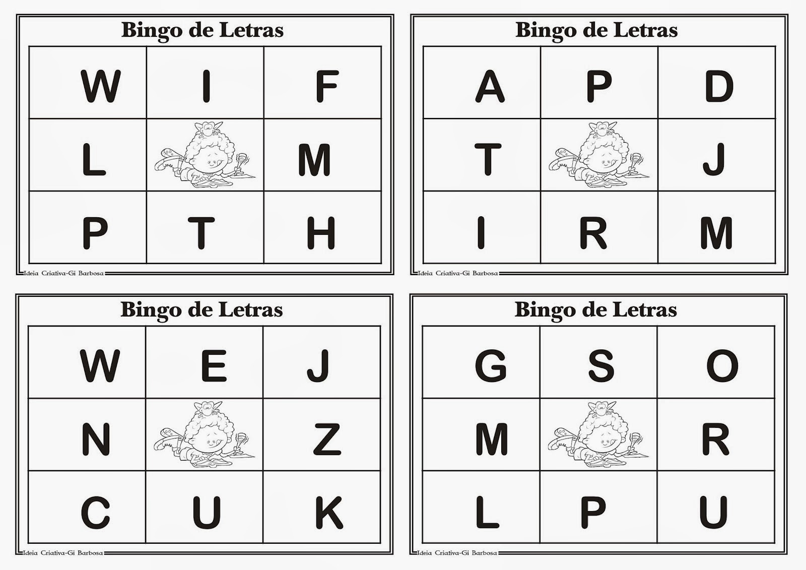 ALFABETIZAÇÃO DIVERTIDA: BINGO DE LETRAS