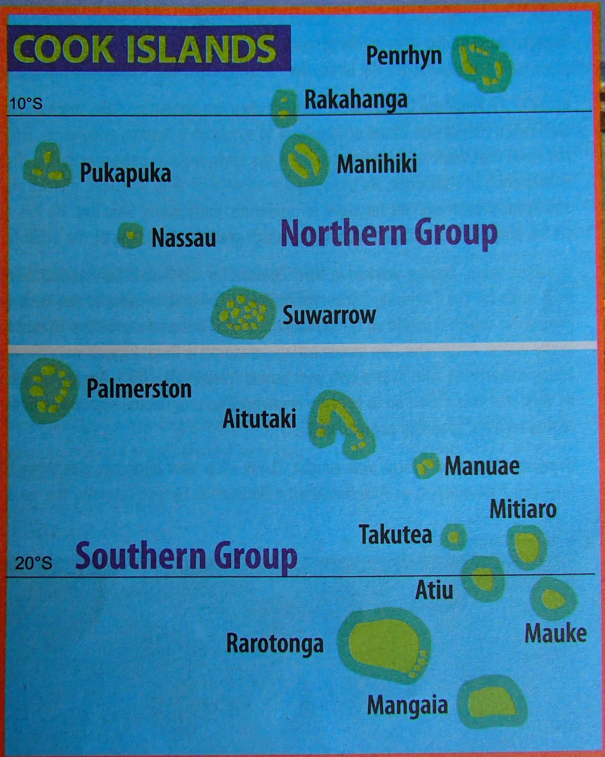 Aitutaki: Carte des îles Cook Aitutaki: Carte des îles Cook