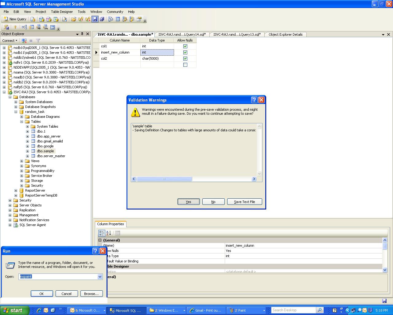 Altering Table structure - SSMS - Timeout Expired – SQLServerCentral Altering Table structure - SSMS - Timeout Expired – SQLServerCentral