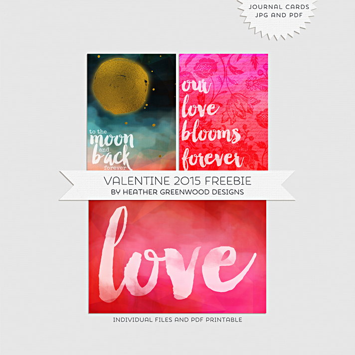 Valentine 2015 Pocket Pages Freebie - Heather Greenwood Designs