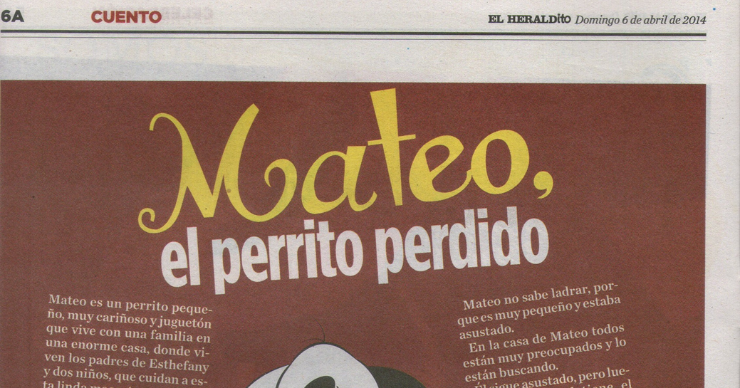 TODOS A APRENDER: Mateo el Perrito perdido