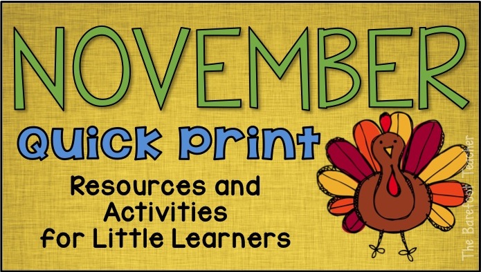 November Quick Print Resources & Activities for Little Learners | The ...