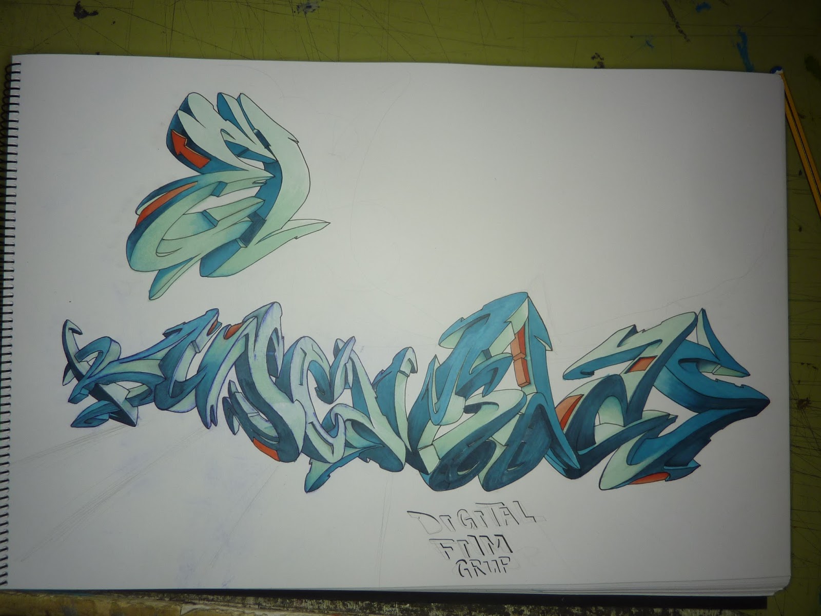 Graffitis en 3D en papel - Imagui