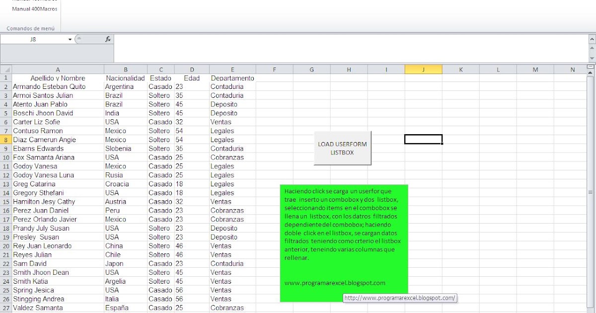PROGRAMAR EN VBA MACROS PARA EXCEL: Llenar listbox dependiendo de otro ... PROGRAMAR EN VBA MACROS PARA EXCEL: Llenar listbox dependiendo de otro ...