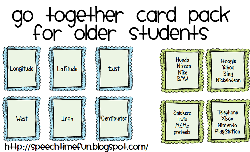 Go Together Card Pack For Older Students Speech Time Fun Speech And go-together-card-pack-for-older-students-speech-time-fun-speech-and