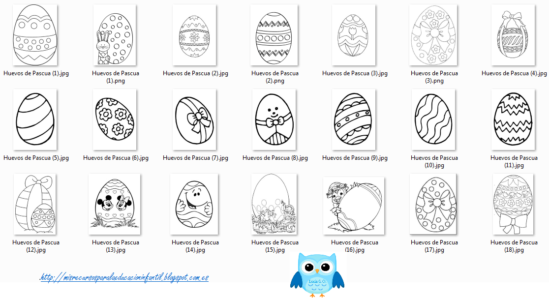 Huevos de Pascua para colorear