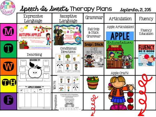 Apple Themed Lesson Plans - Speech is Sweet