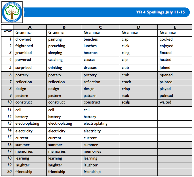 Broadford Year 3 4 Year 4 Spellings July 4 8 broadford-year-3-4-year-4-spellings-july-4-8