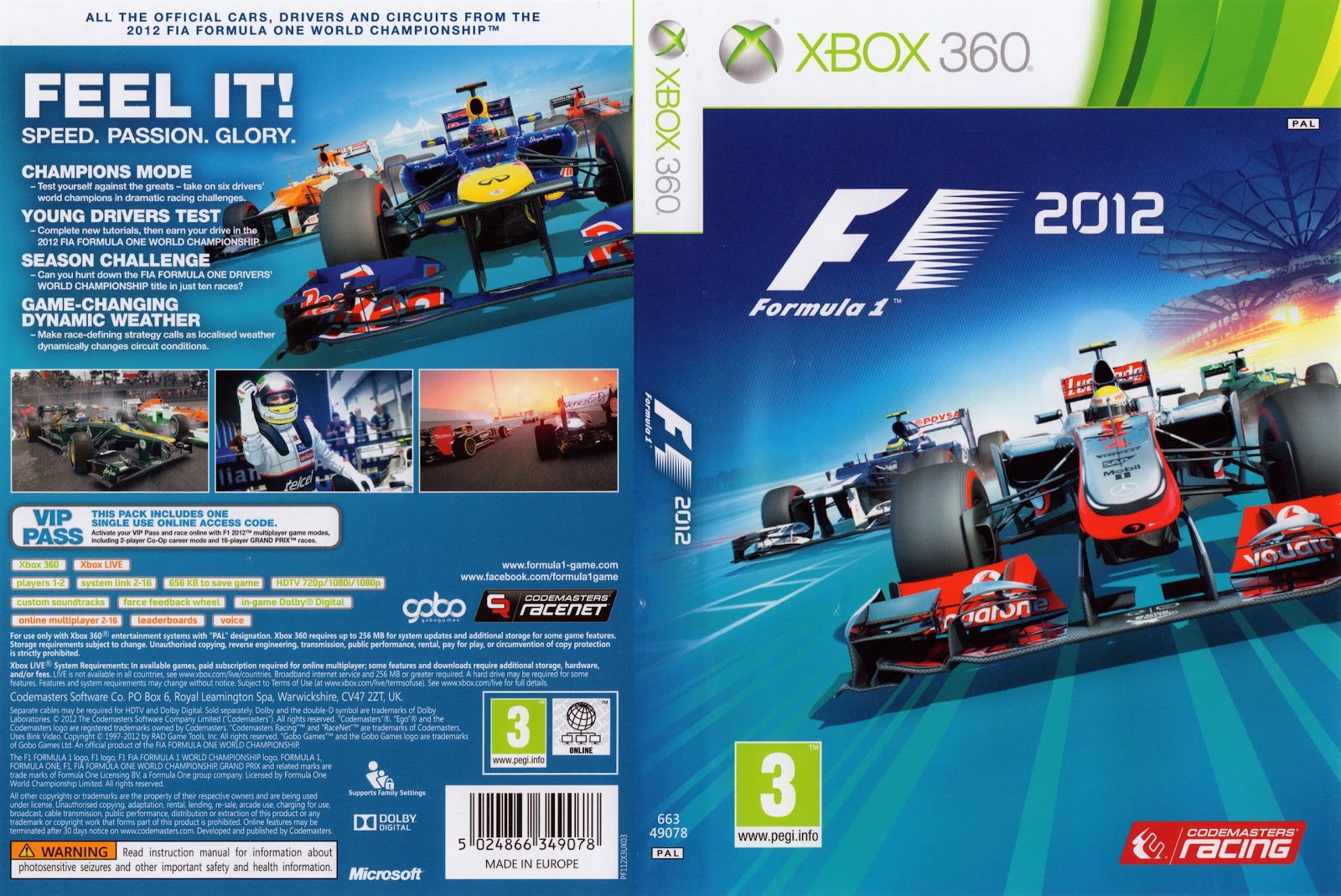 Games Covers: F1 - Formula 1 - 2012 - Xbox 360