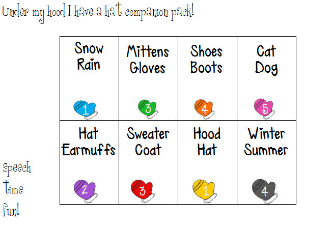 Under My Hood I Have a Hat Companion Activity Pack! - Speech Time Fun ...