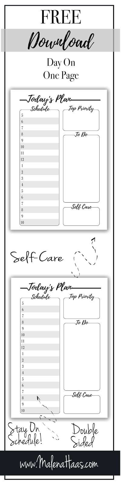 Malena Haas: FREEBIE Friday Day On One Page