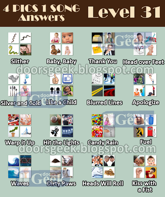 4 Pics 1 Song Level 31 Answers Doors Geek 4-pics-1-song-level-31-answers-doors-geek