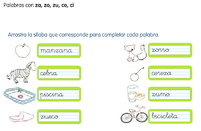 EL BLOG DE 1º DE PRIMARIA: PALABRAS CON ZA, ZO, ZU Y CE, CI