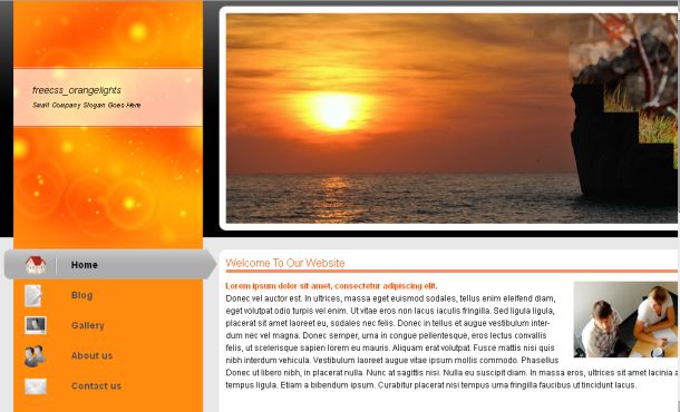 Free HTML Black Orange Website Template