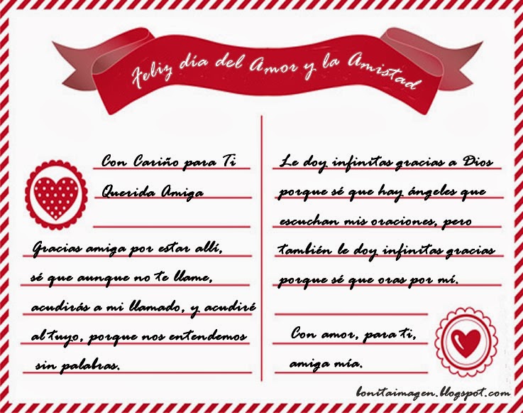 Carta a una Amiga en San Valentin - Imágenes con frases de amor