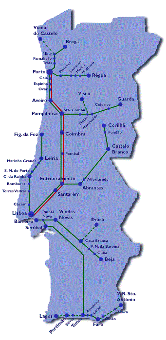 O Guarda Freio: Mapa da Rede Ferroviária - 1985 - 2015