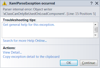 Dot Net Tips & Tricks , C# (C Sharp)Tips & Tricks: System.Windows.Markup.XamlParseException ...