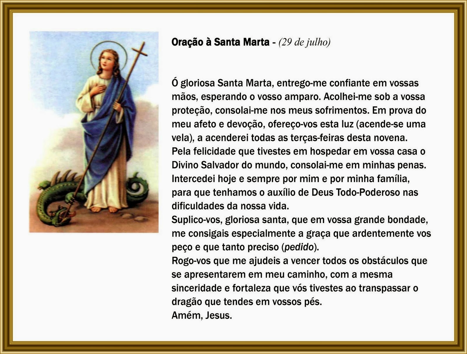 Blog do Ilivaldo Duarte: ORAÇÃO À Santa Marta Blog do Ilivaldo Duarte: ORAÇÃO À Santa Marta