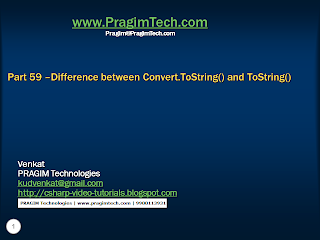 Sql server, .net and c# video tutorial: Part 59 –Difference between Convert.ToString() and ...