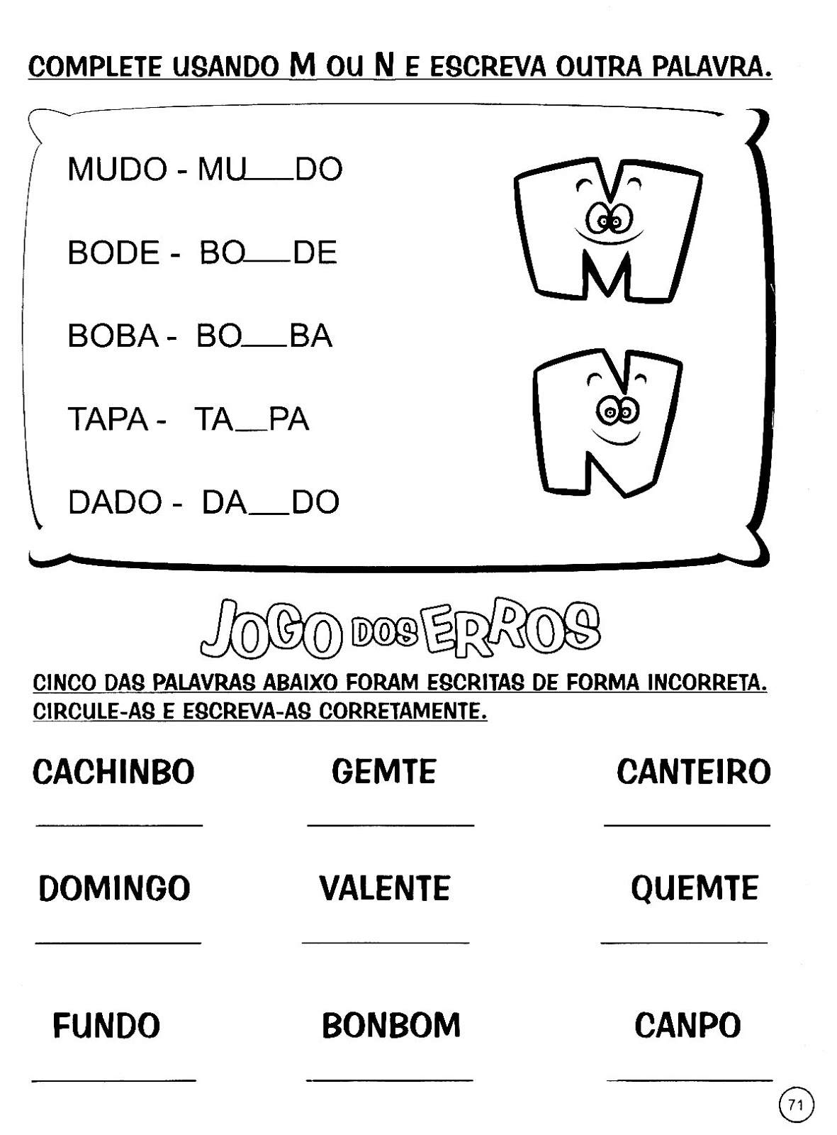 Palavras Terminadas Em M E N - RETOEDU