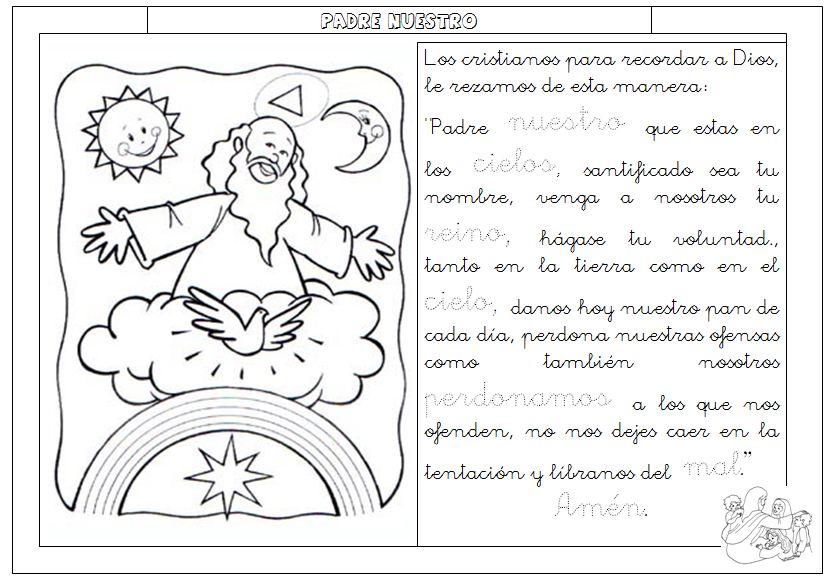 Padre nuestro para niños - Imagui Padre nuestro para niños - Imagui