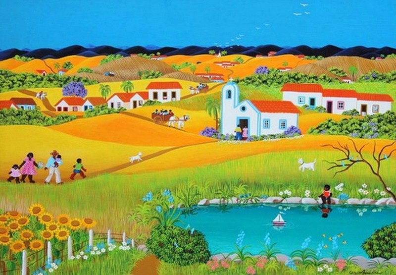Paisaje con niños jugando - Imagui