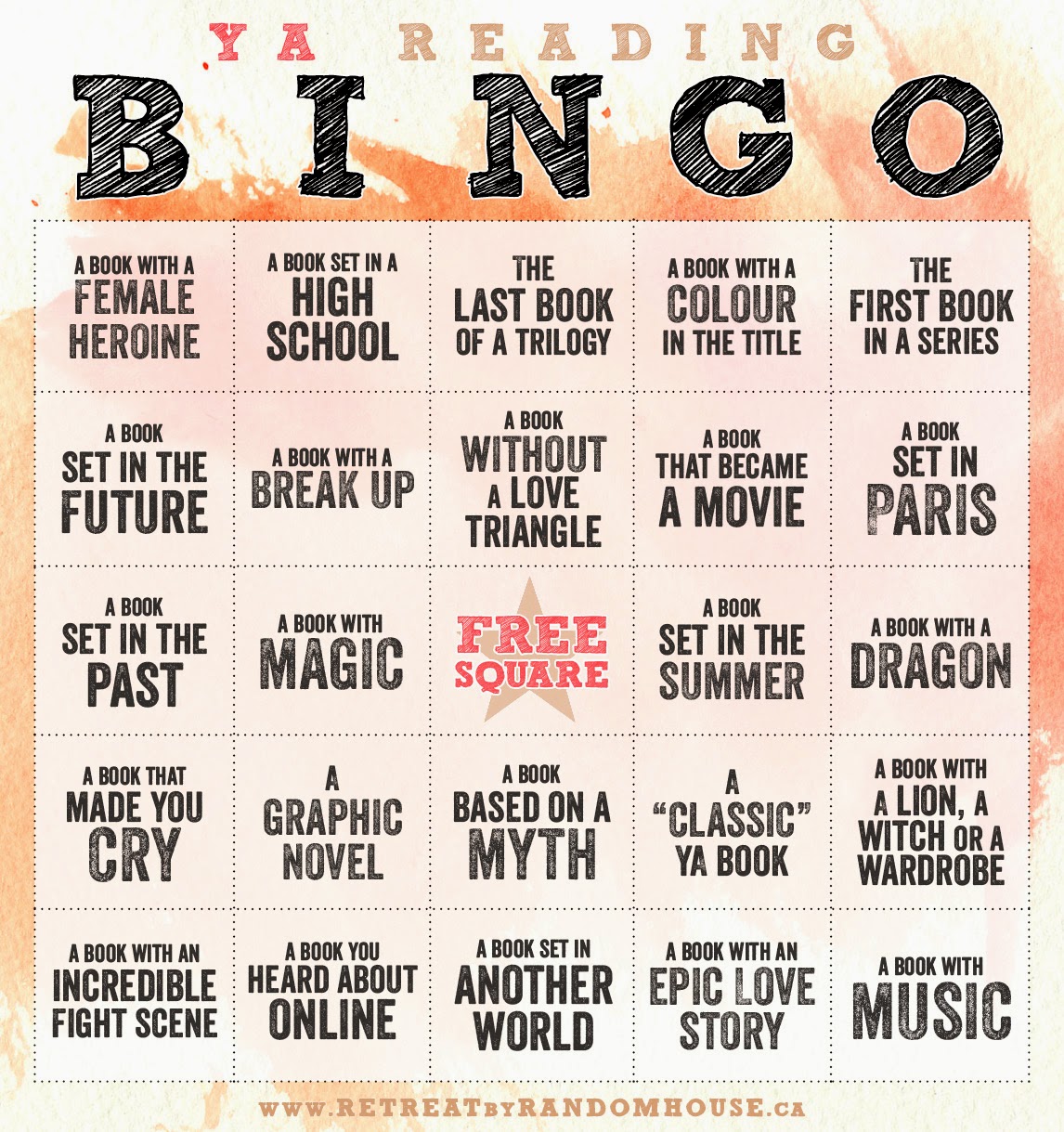 Reto de lectura: BINGO